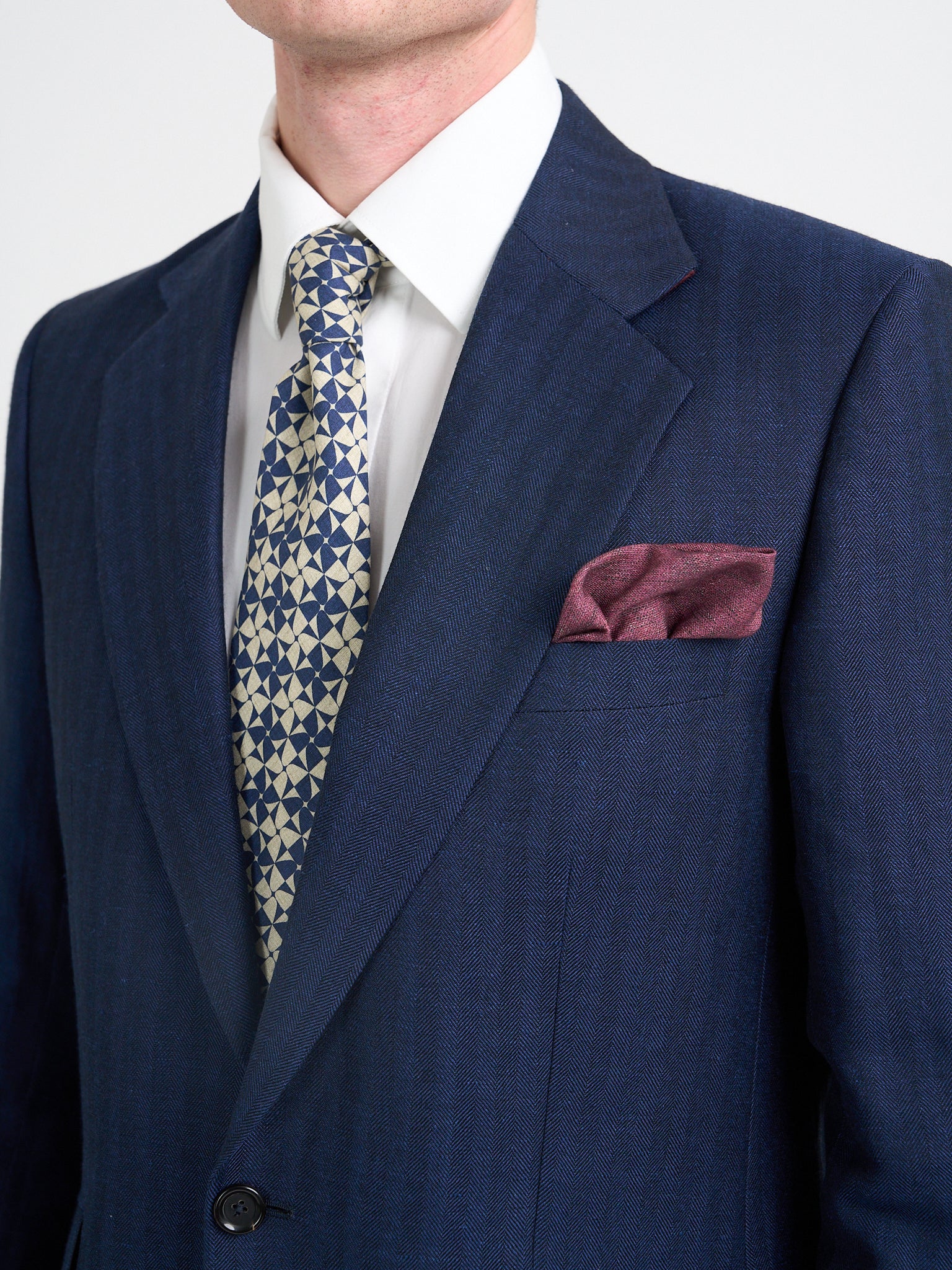 Navy Compton Herringbone Unlined Cooper Jacket – Favourbrook
