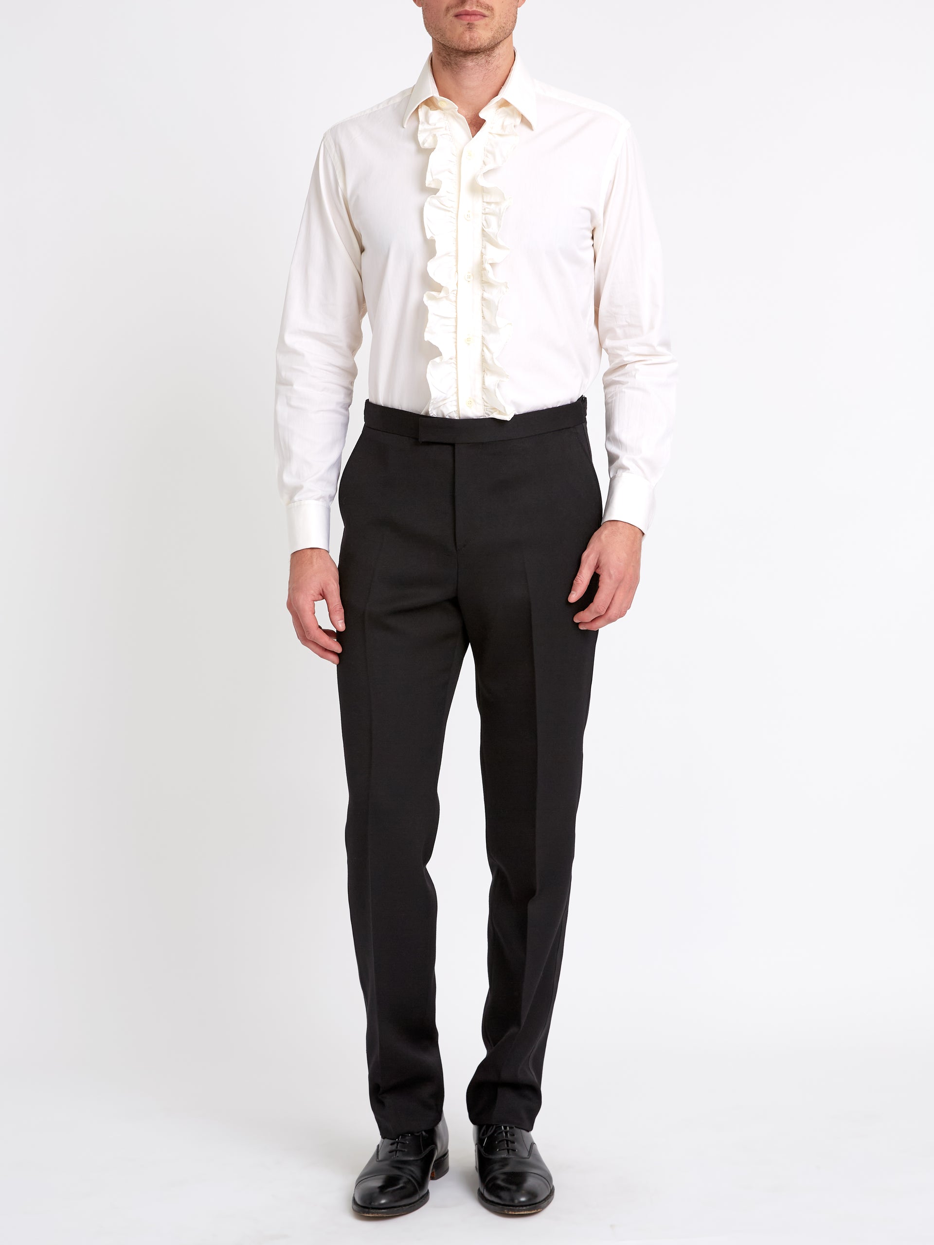 Ivory Poplin Cotton Large Frill Shirt – Favourbrook