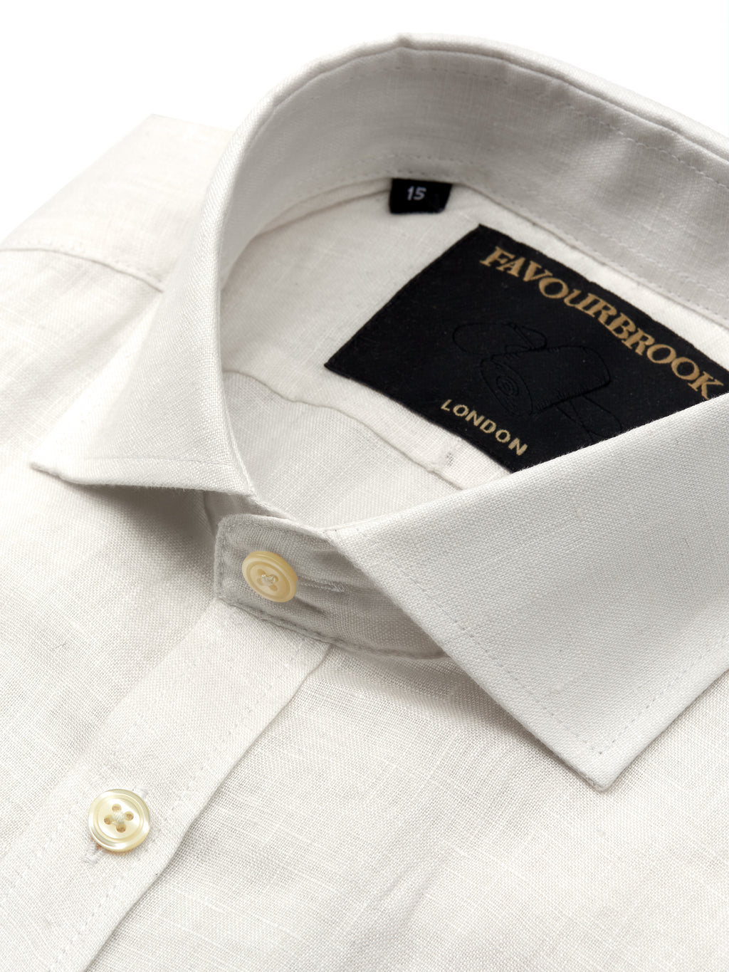 Ivory Colne Linen Cutaway Collar Shirt – Favourbrook