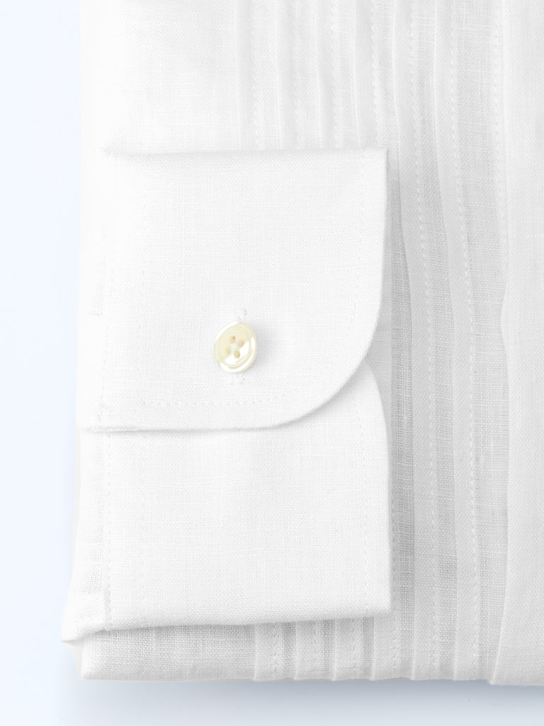 White Colne Linen Pintuck Dress Shirt – Favourbrook